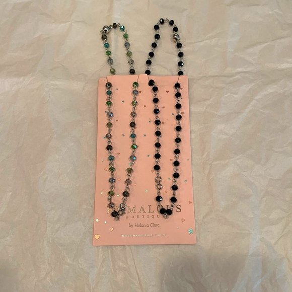 Melania Clara | Jewelry | Melania Clara Navy And Blue Iridescent Bead ...